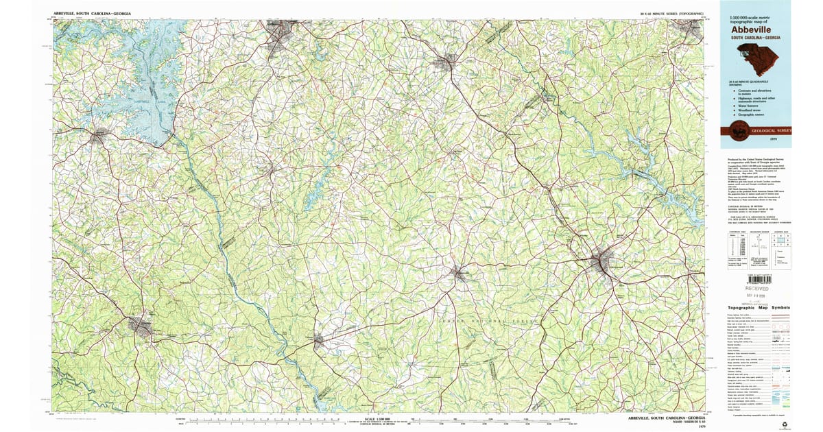1979 Map of Abbeville, SC — High-Res | Pastmaps