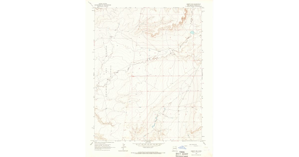 1965 Map of Abbott NW, Colfax County, NM — High-Res | Pastmaps