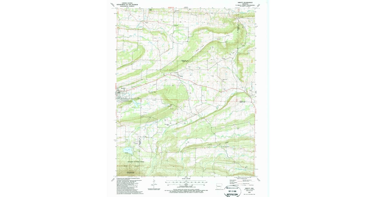 1987 Map of Abbott, Scott County, AR — High-Res | Pastmaps