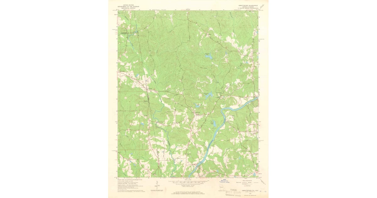 1964 Map of Abbottsford, Troup County, GA — High-Res | Pastmaps