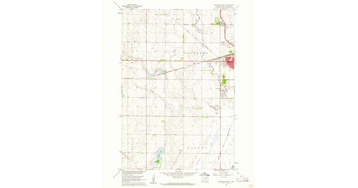 1960 Map of Aberdeen West, Brown County, SD — High-Res | Pastmaps