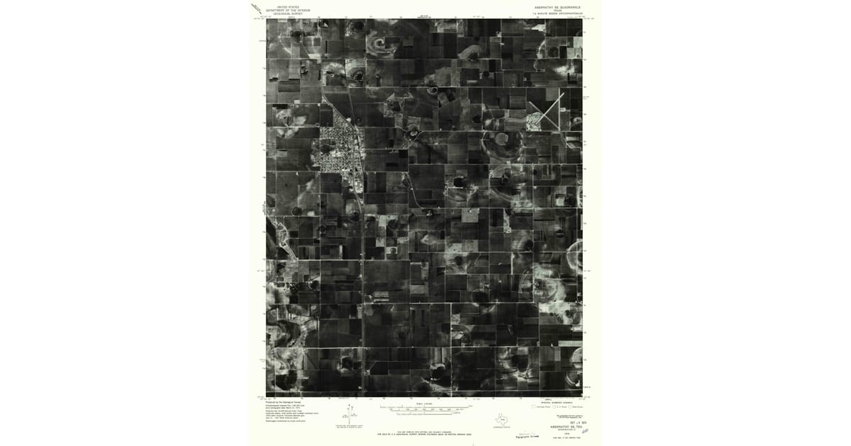1976 Map of Abernathy SE, Lubbock County, TX — High-Res | Pastmaps