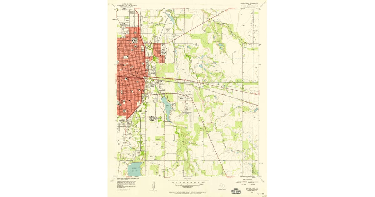 1957 Map of Abilene East, Taylor County, TX — High-Res | Pastmaps