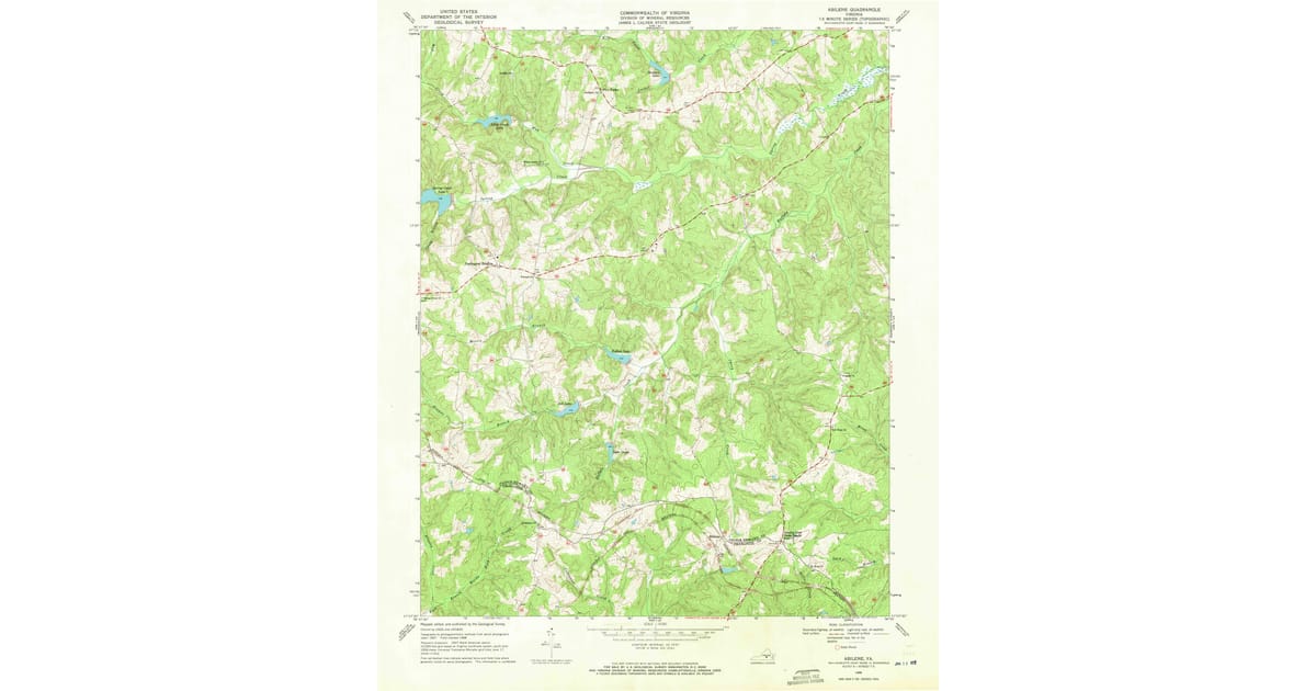 1968 Map of Abilene, Prince Edward County, VA — High-Res | Pastmaps