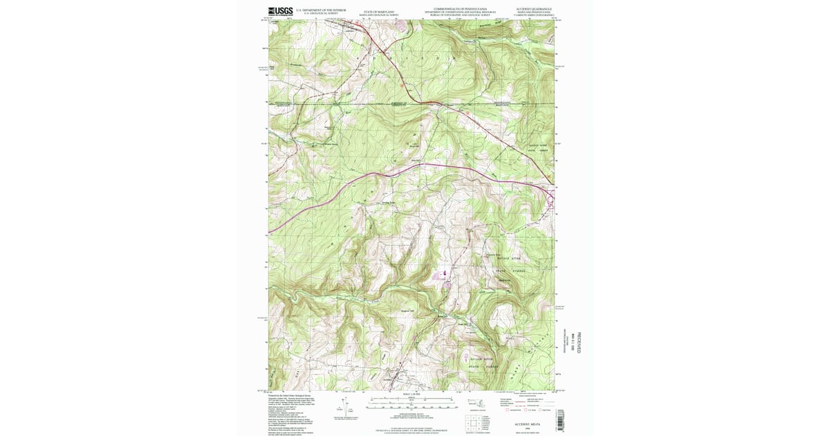 1994 Map of Accident, MD — High-Res | Pastmaps
