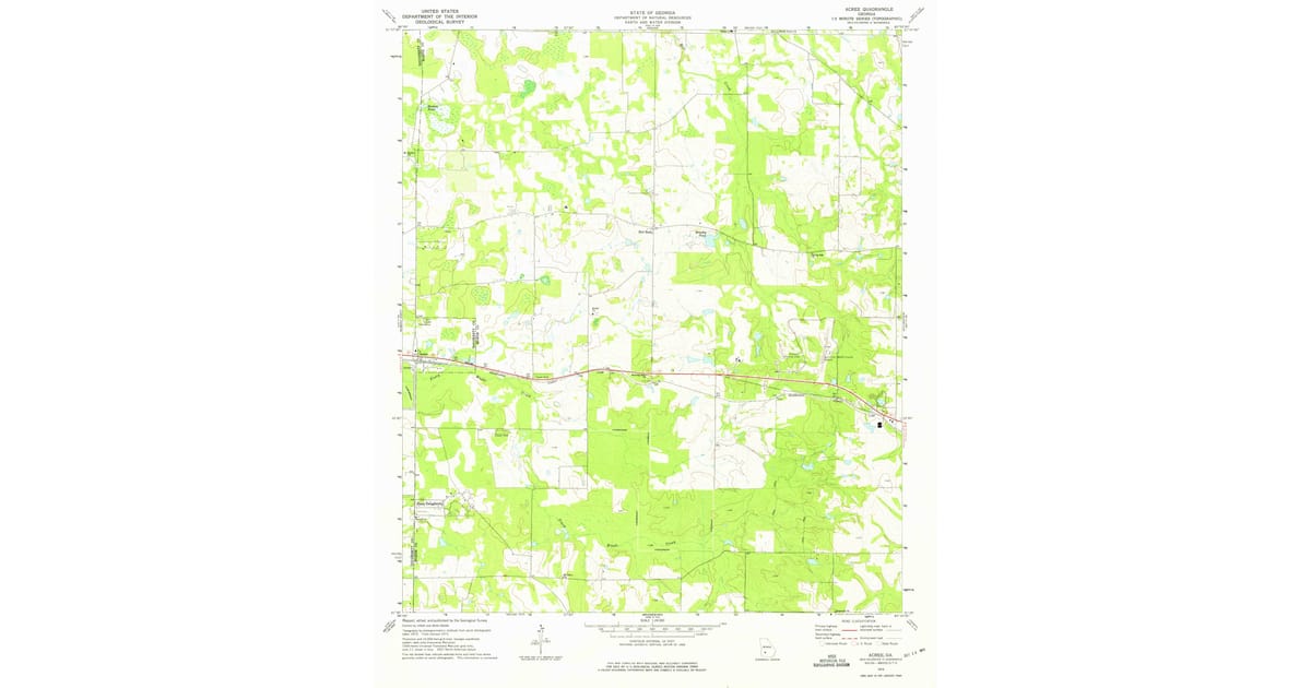 1973 Map of Acree, Worth County, GA — High-Res | Pastmaps