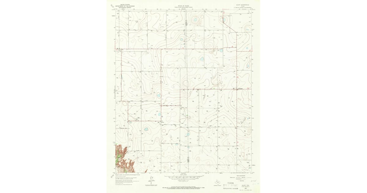 1965 Map of Acuff, Lubbock County, TX — High-Res | Pastmaps