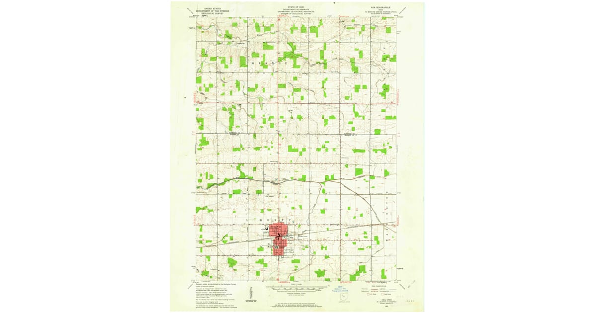 1961 Map of Ada, OH — High-Res | Pastmaps