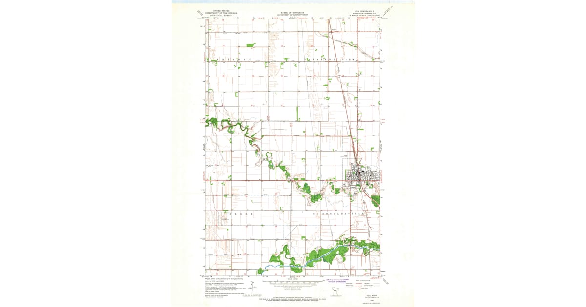 1965 Map of Ada, MN — High-Res | Pastmaps