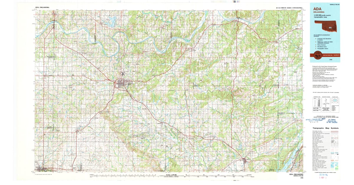 1990s Maps of Hughes County, OK | Pastmaps
