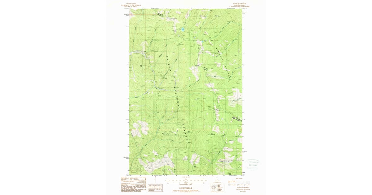 1988 Map of Adair, Shoshone County, ID — High-Res | Pastmaps