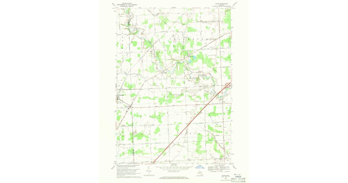 1968 Map of Adair, St. Clair County, MI — High-Res | Pastmaps