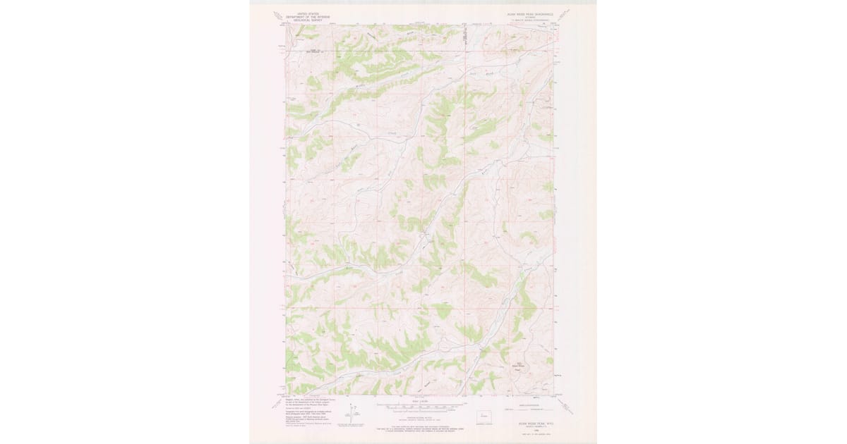 1956 Map of Adam Weiss Peak, Hot Springs County, WY — High-Res | Pastmaps