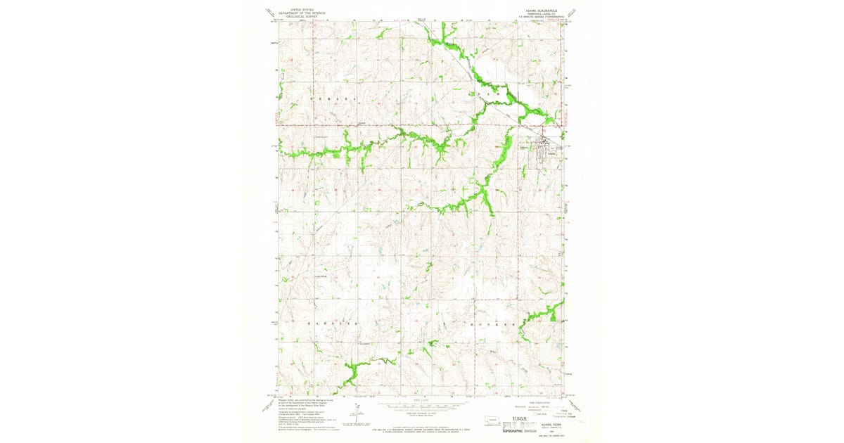 1965 Map of Adams, NE — High-Res | Pastmaps
