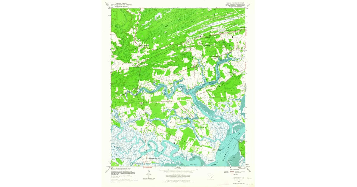 1960 Map of Adams Run, SC — High-Res | Pastmaps