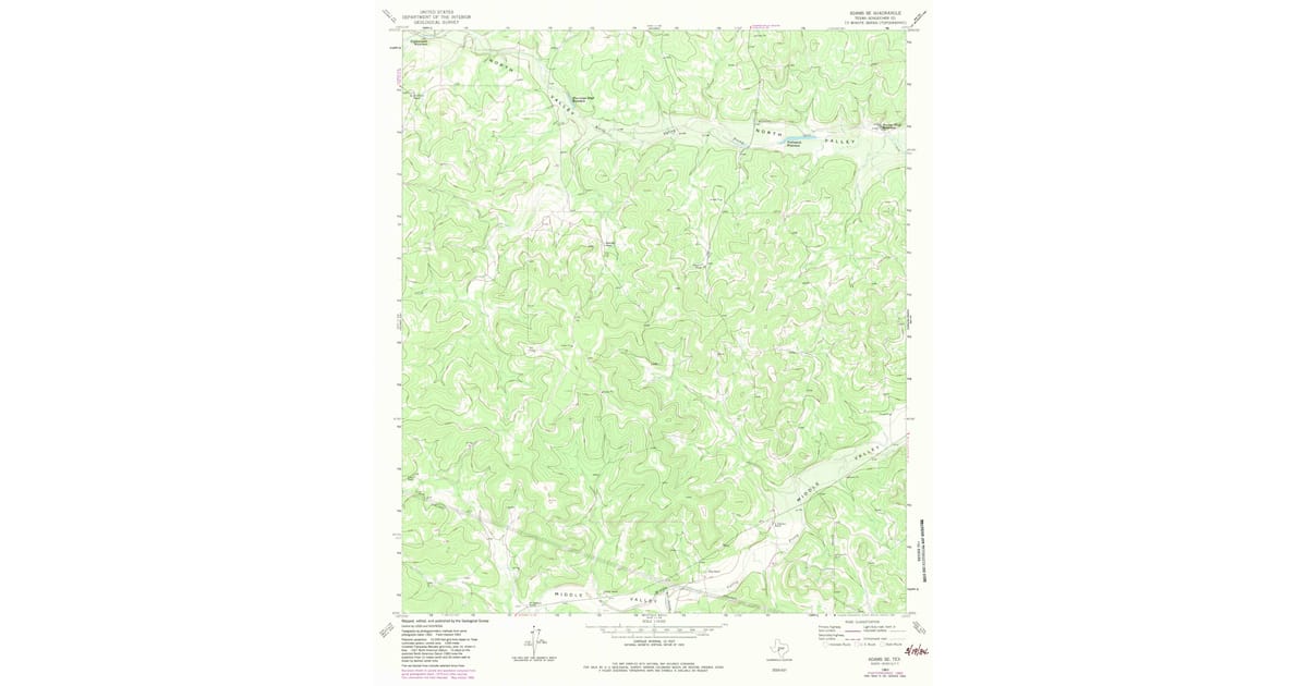1963 Map of Adams SE, Schleicher County, TX — High-Res, 1983 Print ...