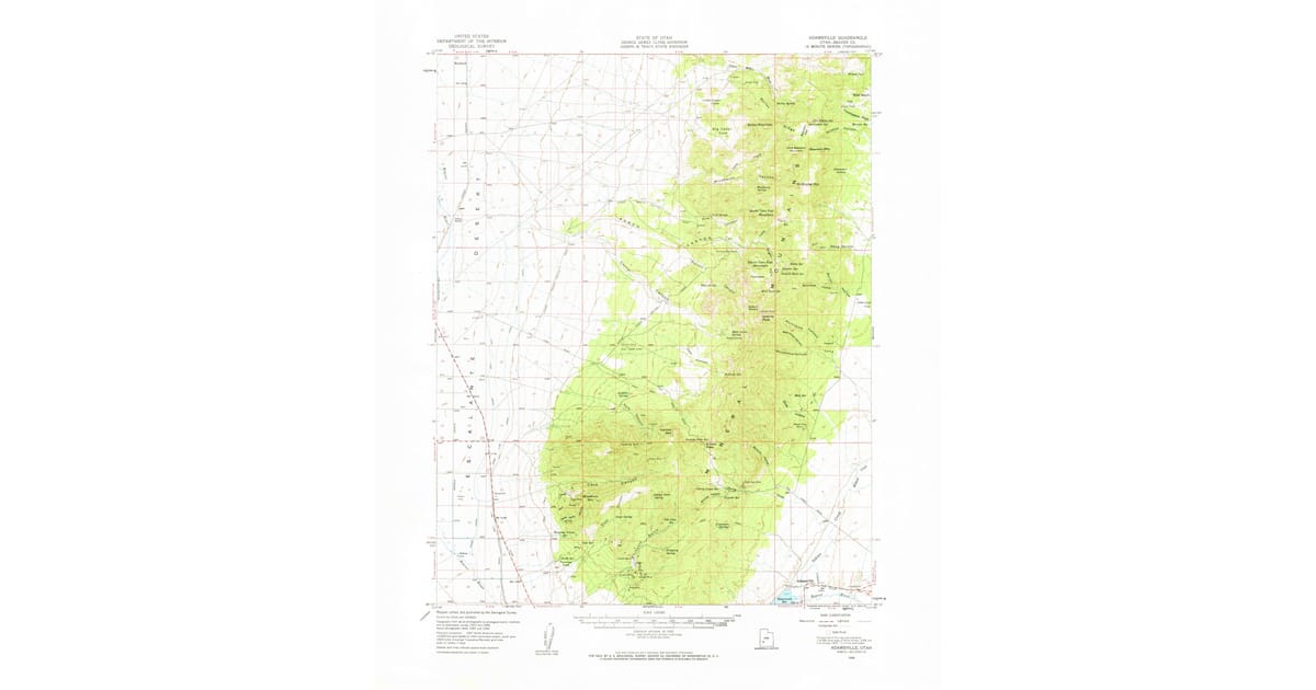 1958 Map of Adamsville, Beaver County, UT — High-Res | Pastmaps