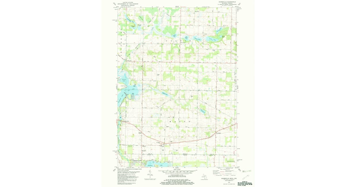 1981 Map of Adamsville, Cass County, MI — High-Res | Pastmaps