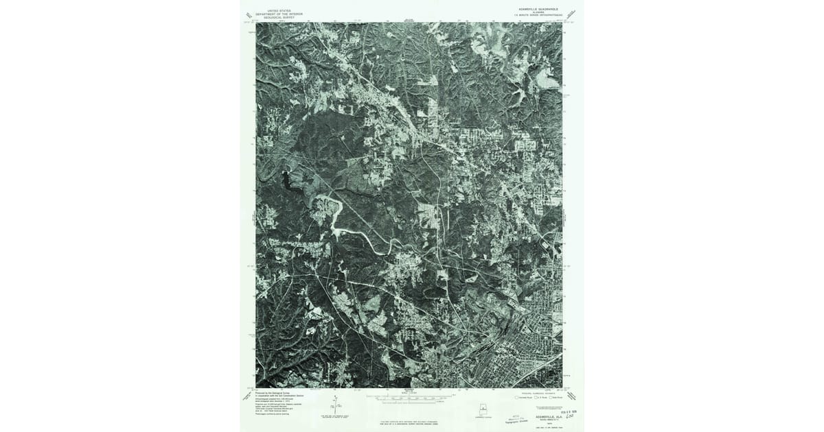 1975 Map of Adamsville, AL — High-Res | Pastmaps