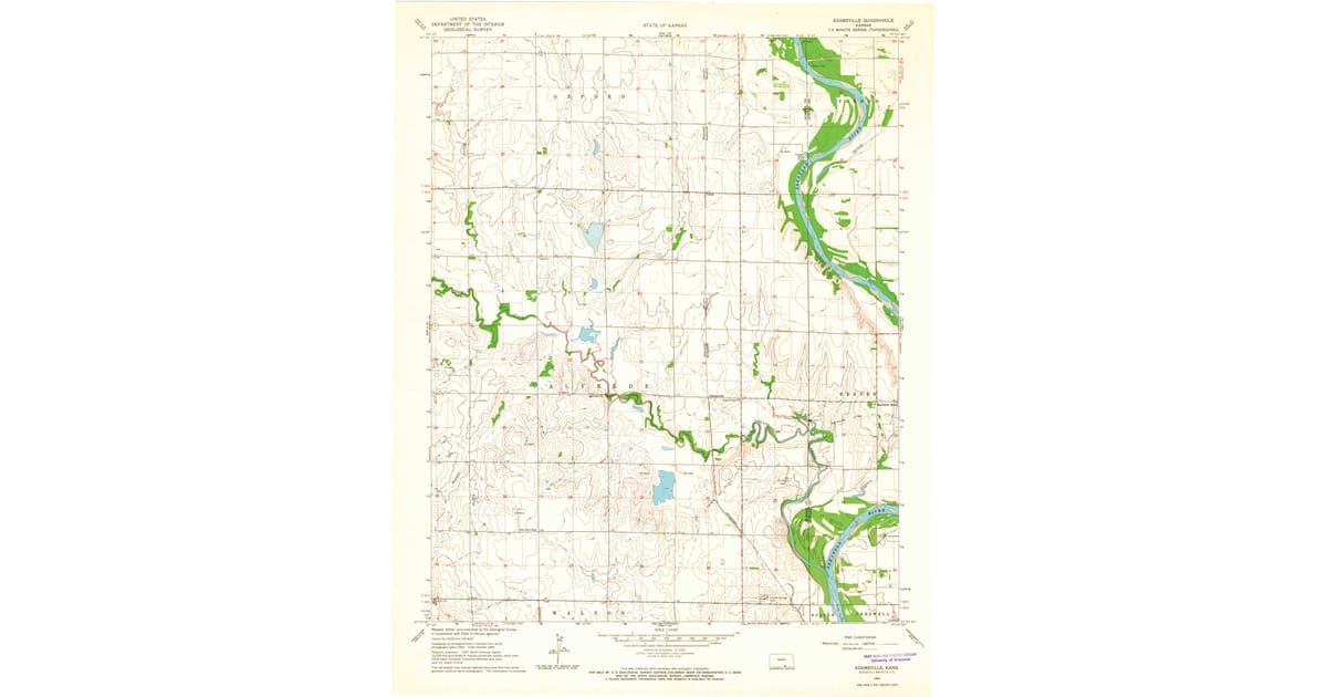 1965 Map of Adamsville, Sumner County, KS — High-Res | Pastmaps