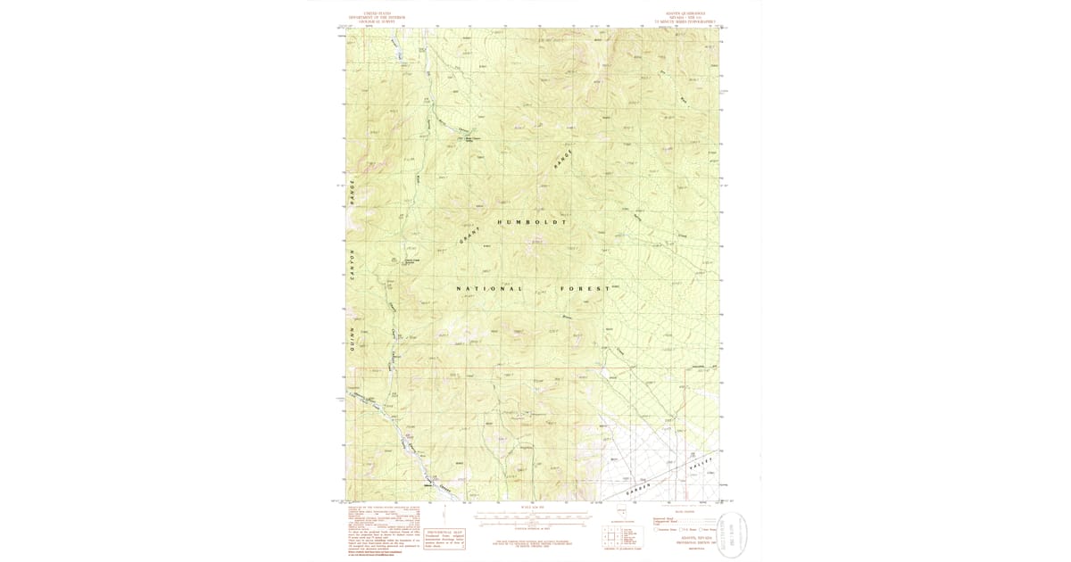1985 Map of Adaven, Nye County, NV — High-Res | Pastmaps