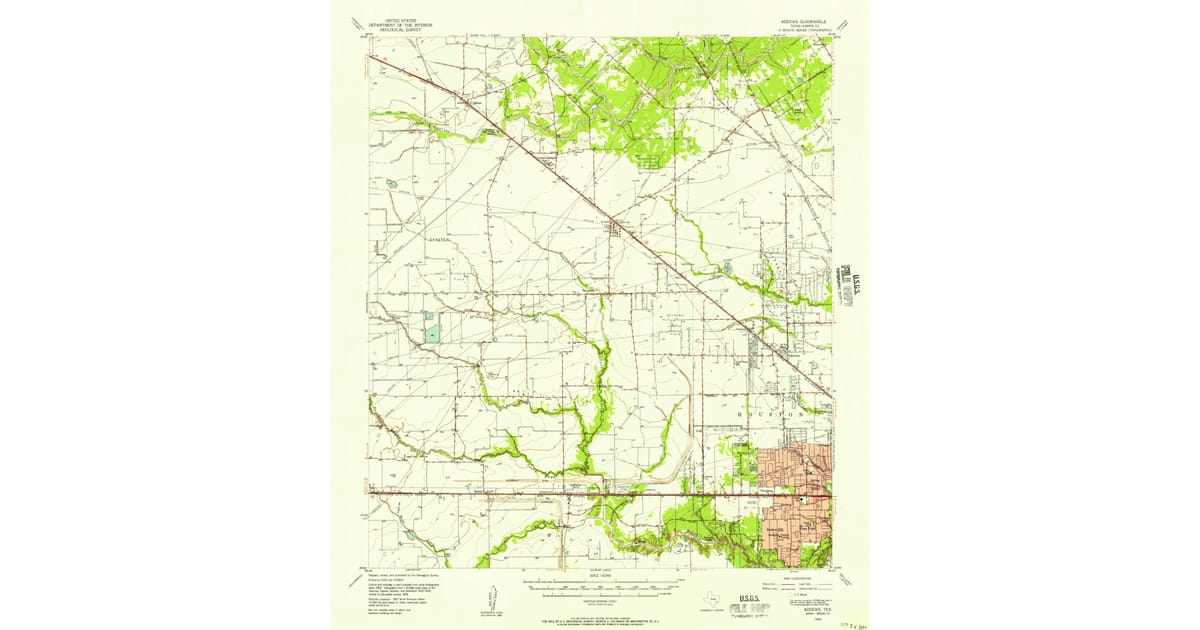 1955 Map of Addicks, Harris County, TX — High-Res | Pastmaps