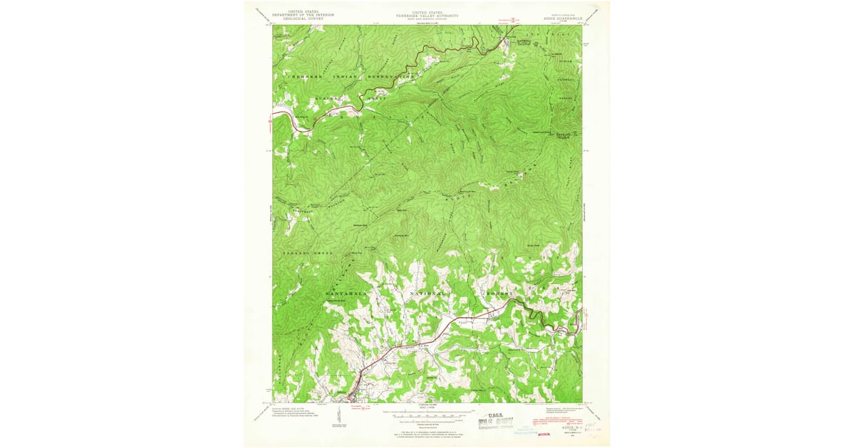 1941 Map of Addie, Jackson County, NC — High-Res | Pastmaps