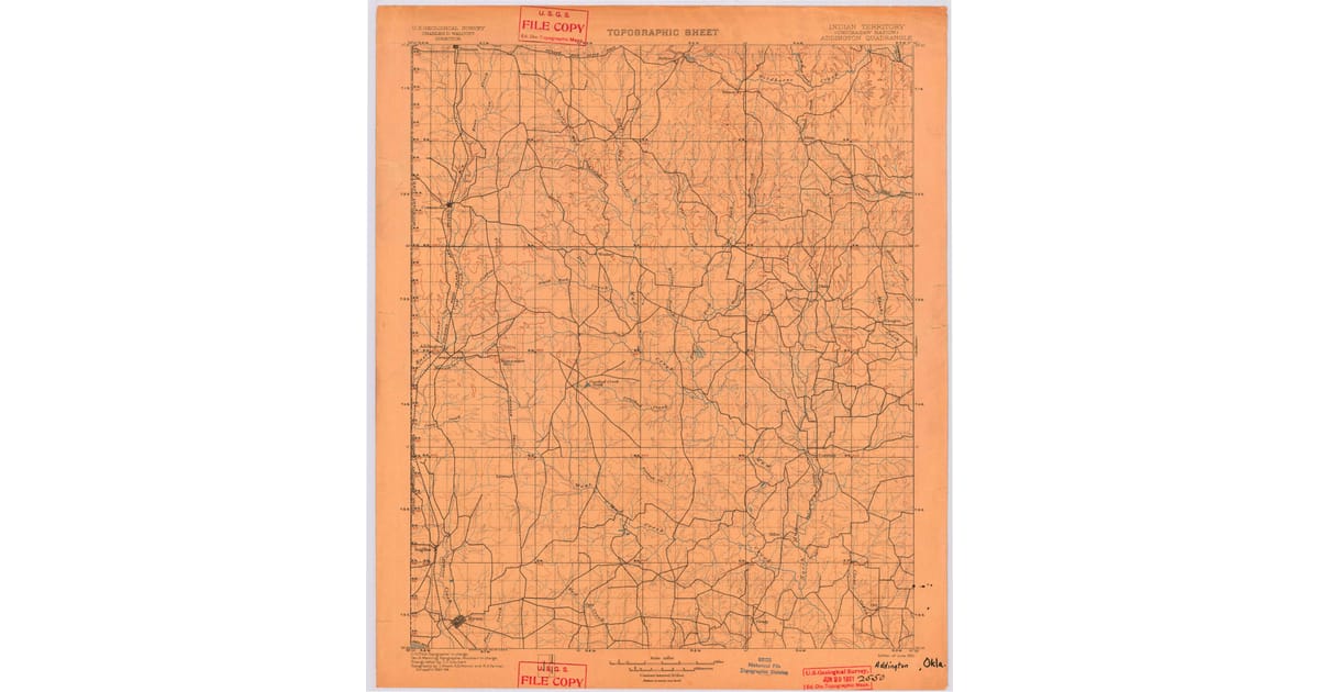 1901 Map of Addington, OK — High-Res | Pastmaps