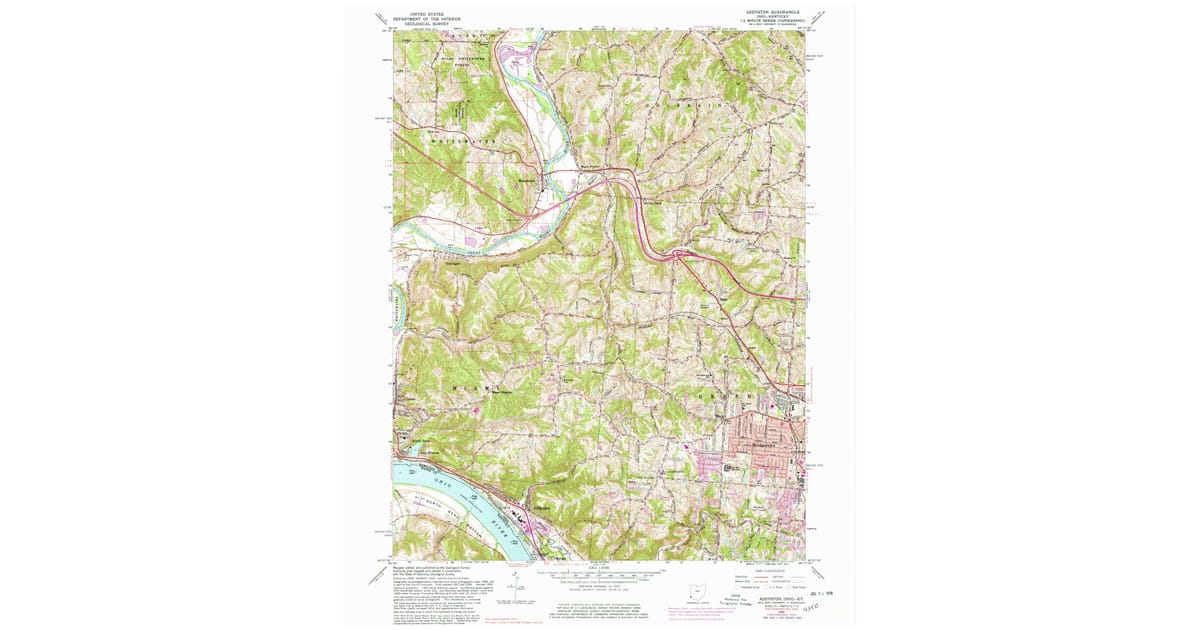 1960 Map of Addyston, OH — High-Res, 1978 Print | Pastmaps
