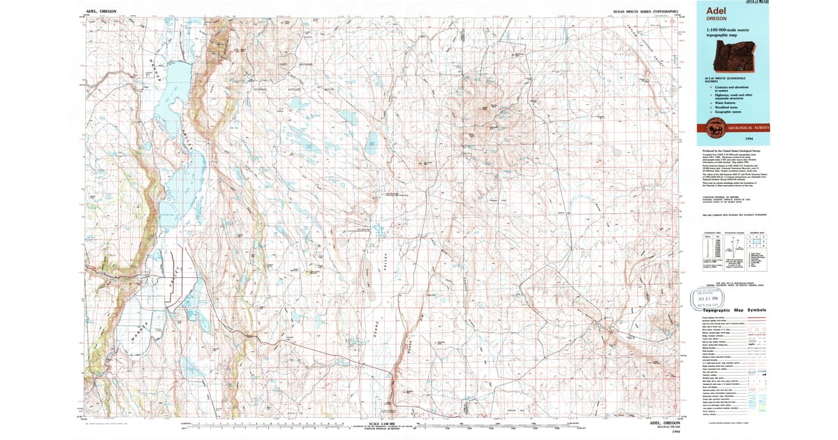 1994 Map of Adel, Lake County, OR — High-Res | Pastmaps