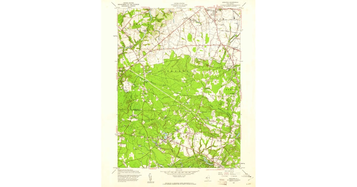 1957 Map of Adelphia, Monmouth County, NJ — High-Res | Pastmaps