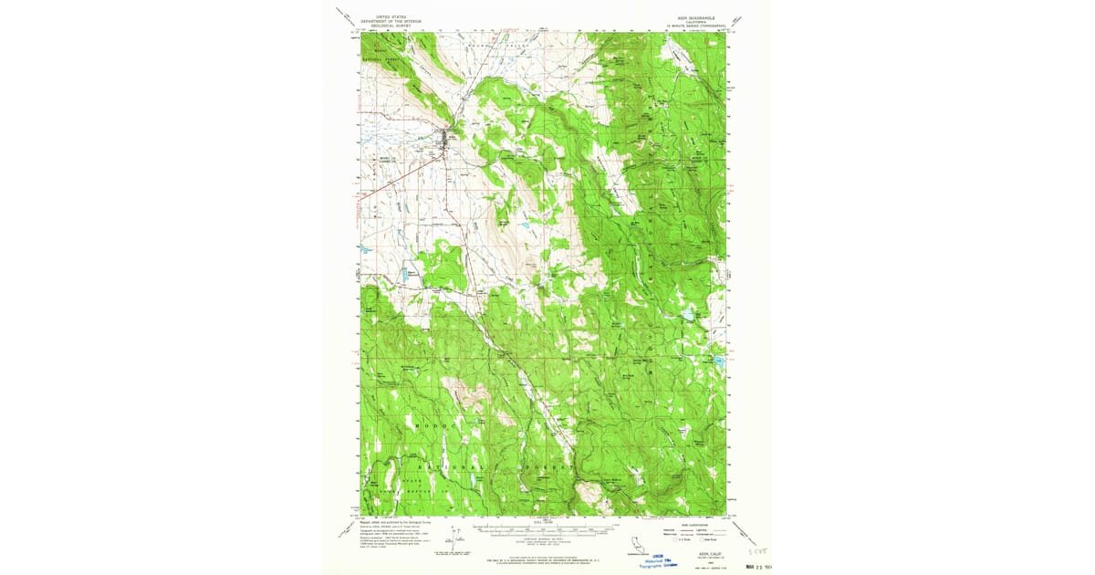 1962 Map of Adin, CA — High-Res | Pastmaps