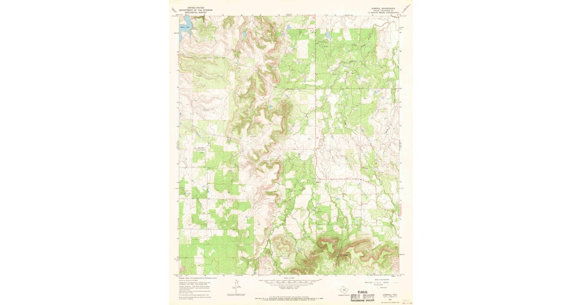 1966 Map of Admiral, Callahan County, TX — High-Res | Pastmaps
