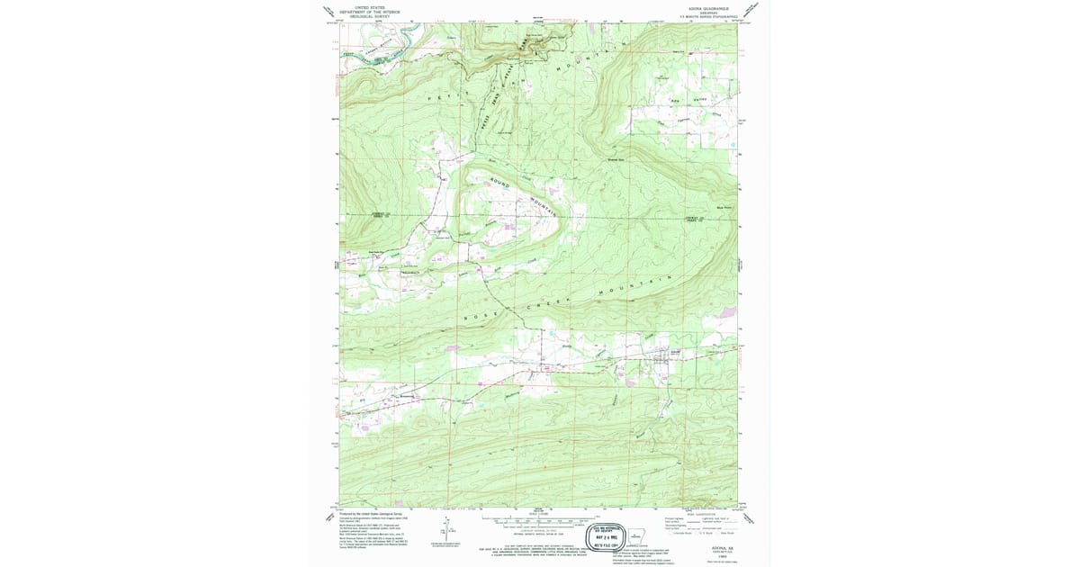 1989 Map of Adona, AR — High-Res | Pastmaps