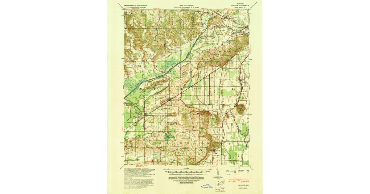 1939 Map of Advance, MO — High-Res | Pastmaps