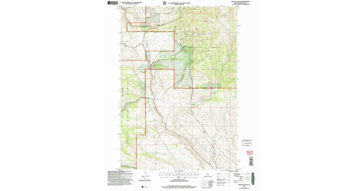 2004 Map of Advent Gulch, Washington County, ID — High-Res | Pastmaps