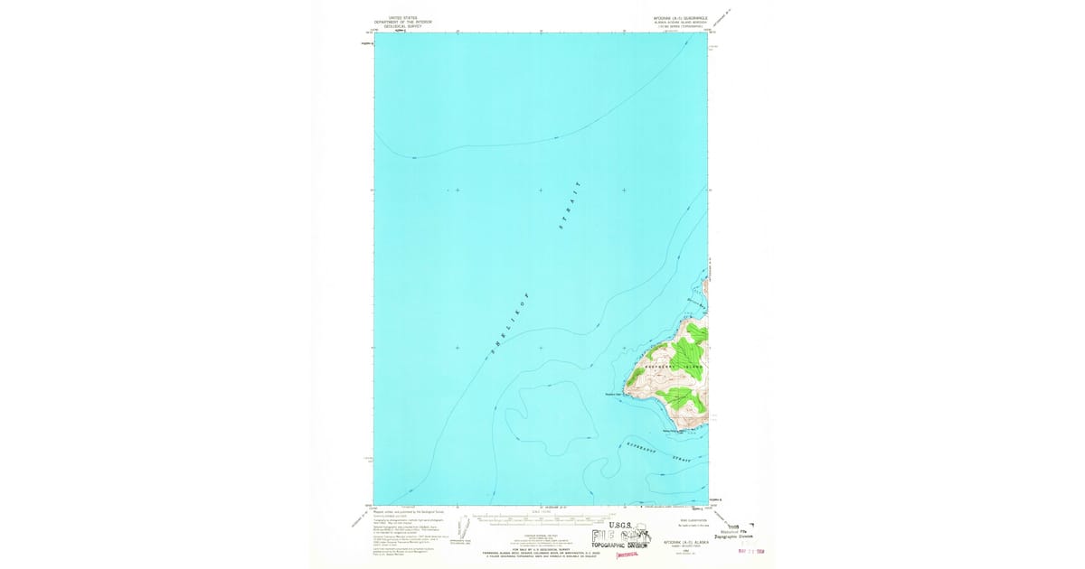 1952 Map of Afognak A-5, Kodiak Island Borough, AK — High-Res | Pastmaps