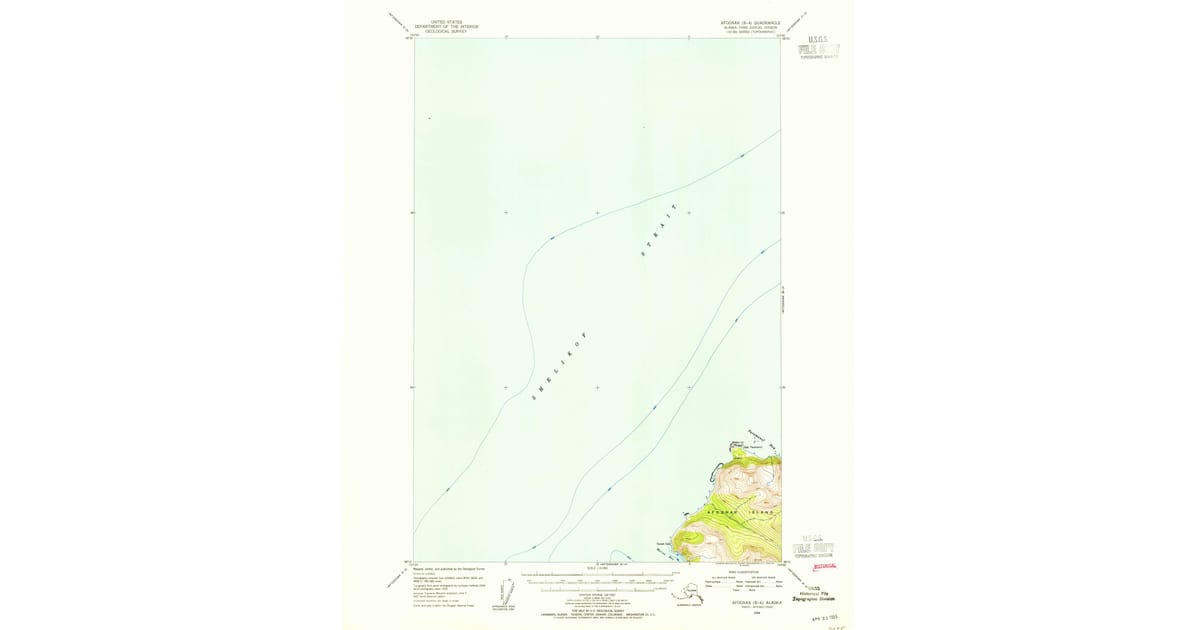 1954 Map of Afognak B-4, Kodiak Island Borough, AK — High-Res | Pastmaps