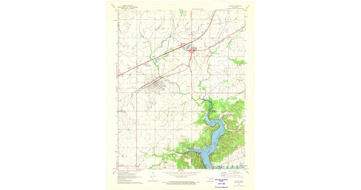 1971 Map of Afton, OK — High-Res | Pastmaps