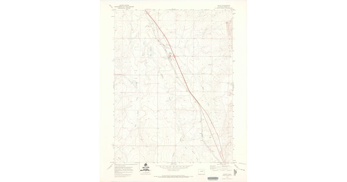 1970 Map of Agate, Elbert County, CO — High-Res | Pastmaps