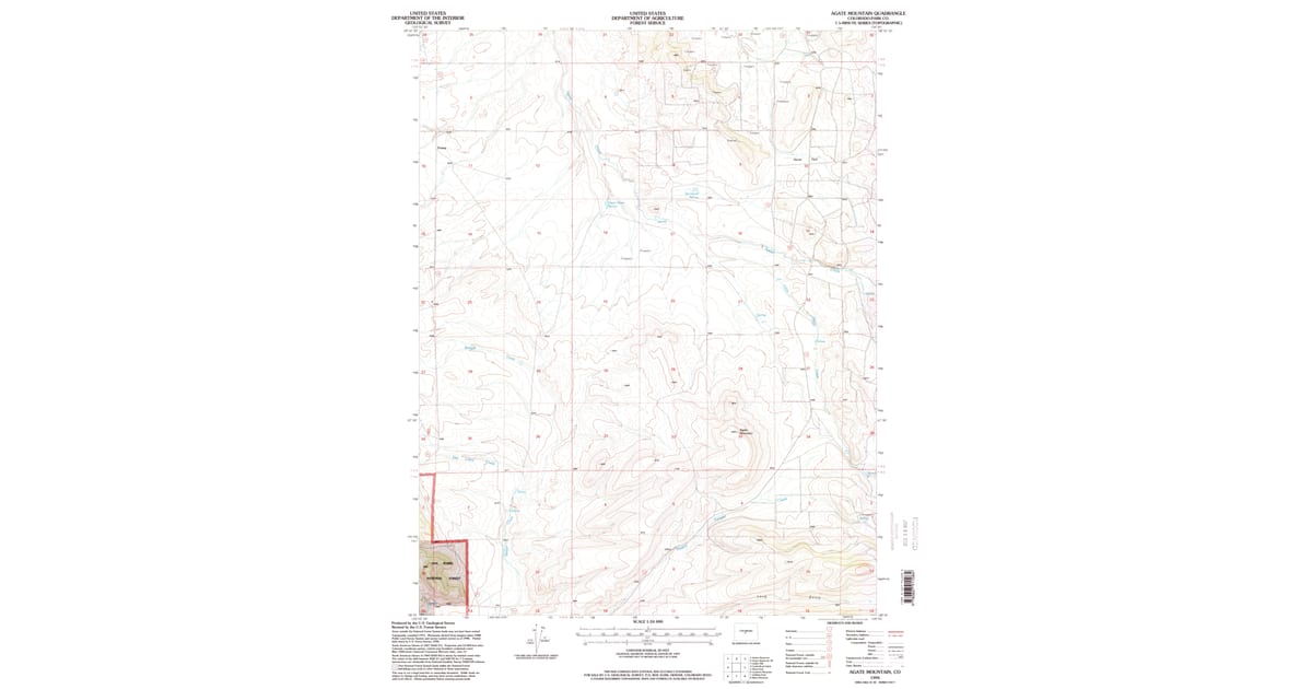 1994 Map of Agate Mountain, Park County, CO — High-Res | Pastmaps