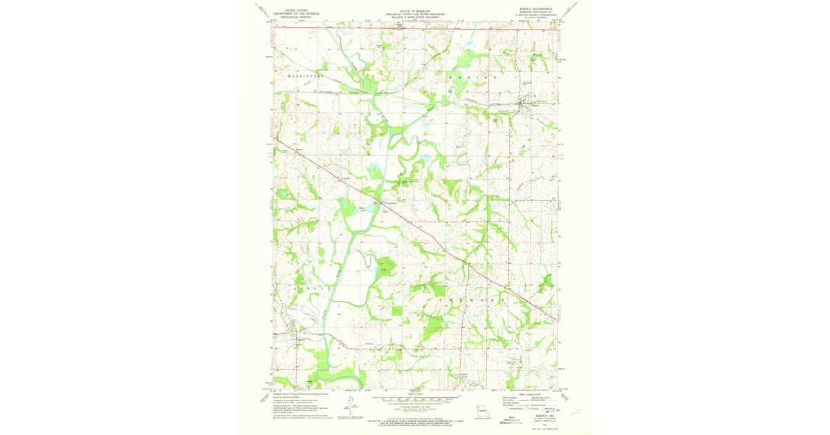 1971 Map of Agency, MO — High-Res | Pastmaps