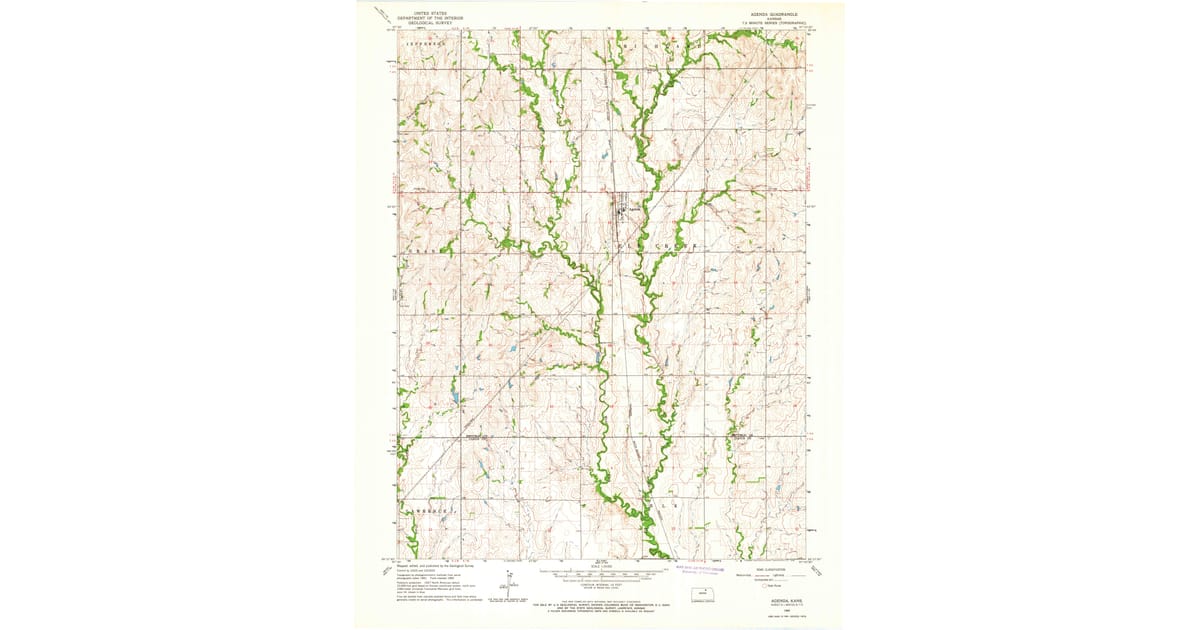 1965 Map of Agenda, KS — High-Res | Pastmaps