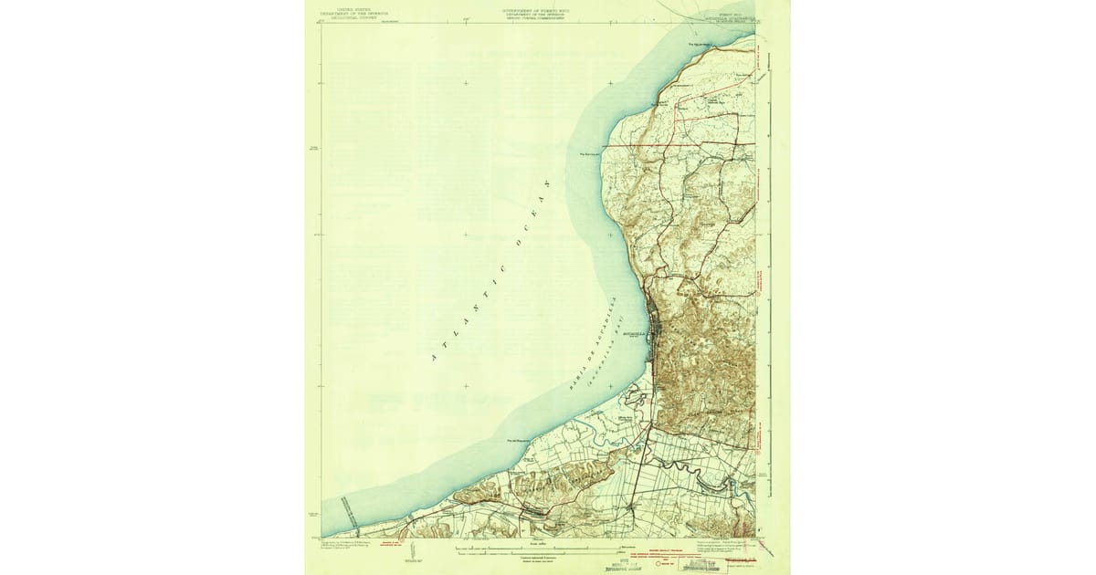 1942 Map of Aguadilla, PR — High-Res, 1942 Print #2 | Pastmaps