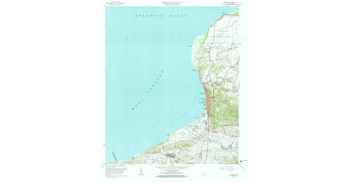 1960 Map of Aguadilla, PR — High-Res, 1983 Print #2 | Pastmaps