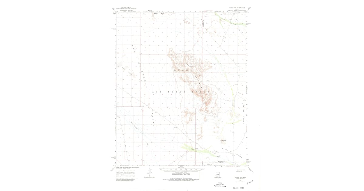 1965 Map of Aguila Mountains, Yuma County, AZ — High-Res, 1980 Print ...