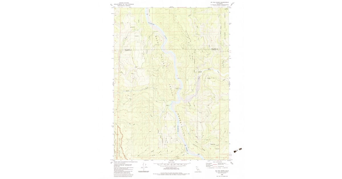 1983 Map of Ah Pah Ridge, Humboldt County, CA — High-Res | Pastmaps
