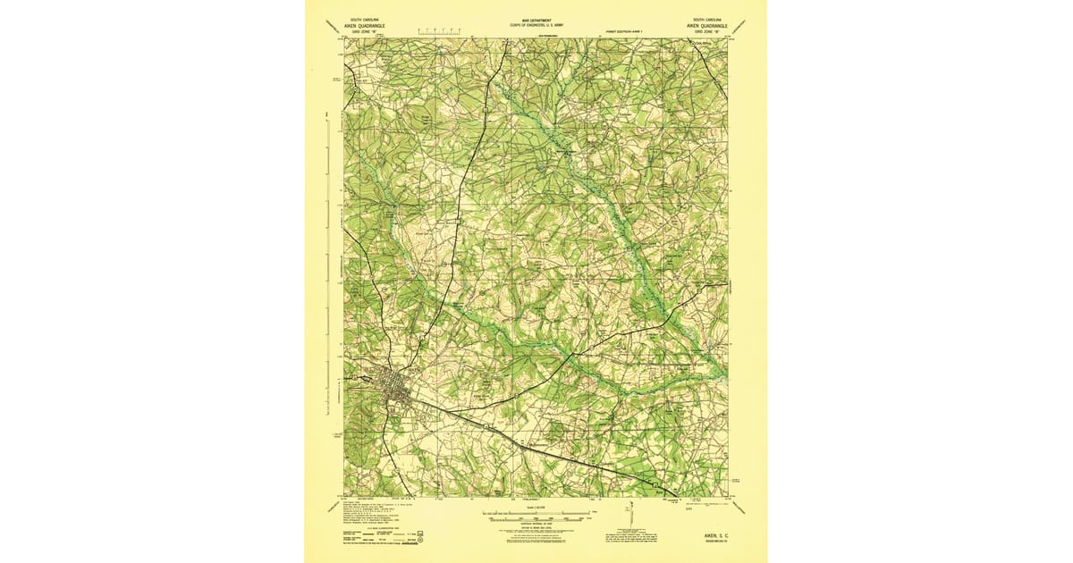 1943 Map of Aiken, SC — High-Res | Pastmaps