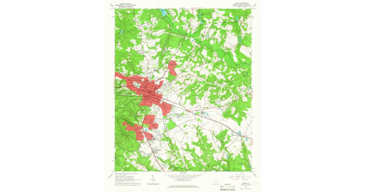 1964 Map of Aiken, SC — High-Res | Pastmaps
