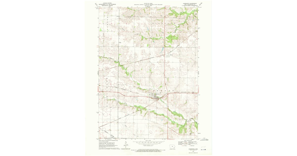 1970 Map of Ainsworth, IA — High-Res | Pastmaps